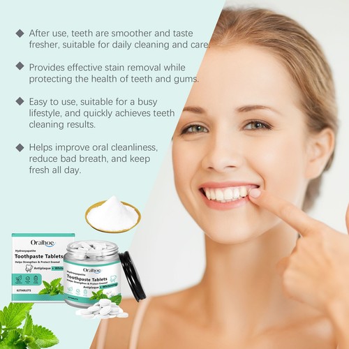 Mint Brightening Toothpaste Tablet Oral Deodorizer Fresh Breath ...