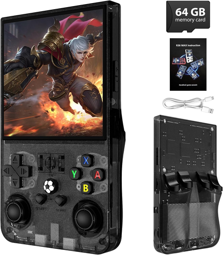 R36MAX Retro Handheld Game Console, 18000+ HD Games Mini Retro Video ...