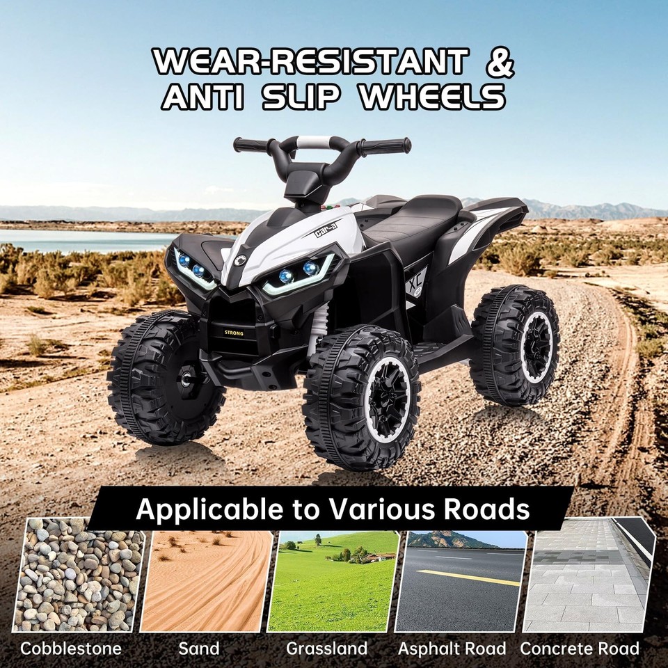 12V Ride on ATV Car for Kids Fun Electric Toys Off-Road Quad With ...