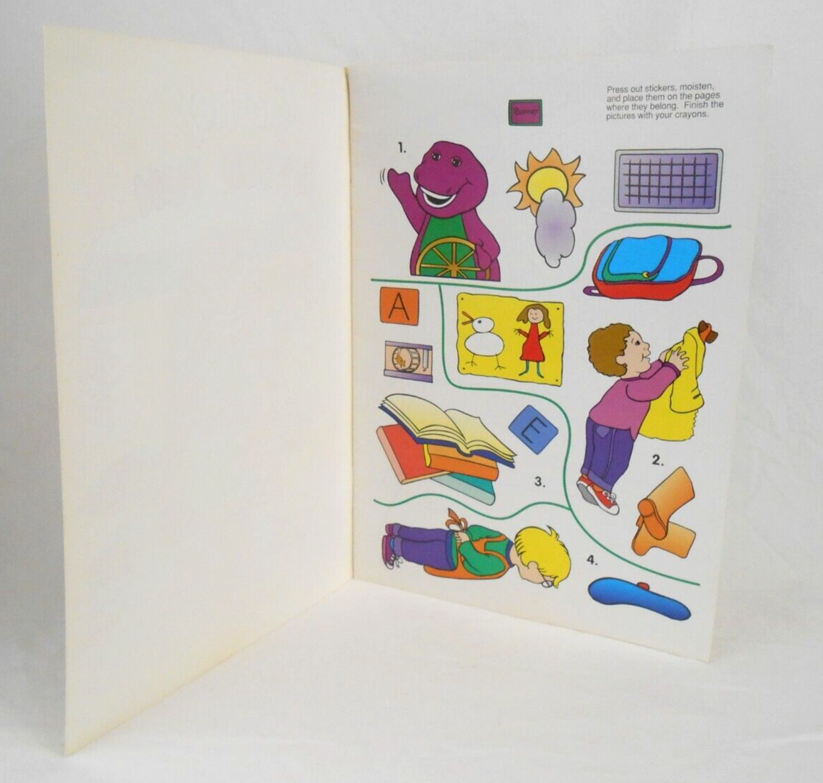 Golden Book Sticker Fun Barney Activity Book Unused Vintage 1993 | eBay