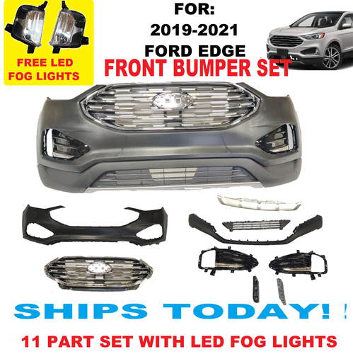 FOR 2019 2020 2021 FORD EDGE FRONT BUMPER SET UPPER LOWER BUMPER FOG ...