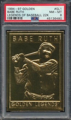 1994 Golden Legends Babe Ruth #GL1 Gold Foil PSA 8 Ultra Low Pop None ...