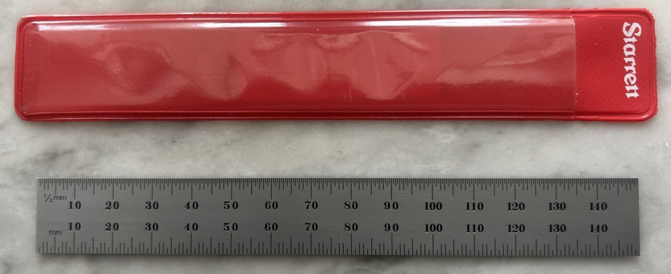 STARRETT STEEL RULE C637-150mm SPRING TEMPERED STEEL RULE mm GRAD ...