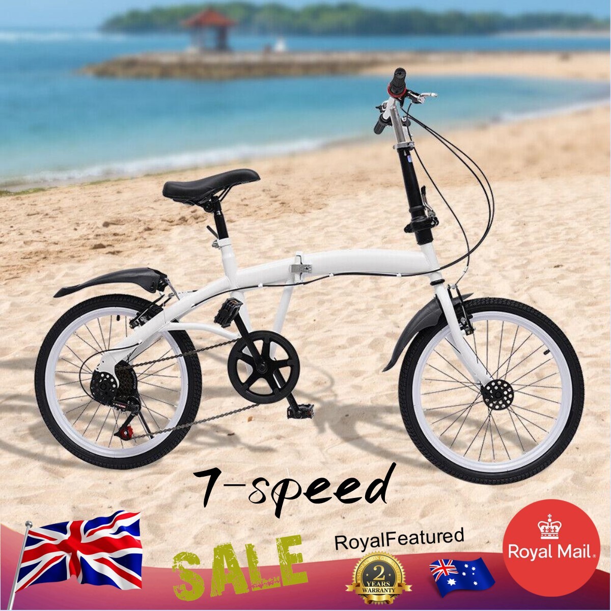 20″ Adults Folding Bicycle 7 Speed Bike City Bike Compact Bicycle ...
