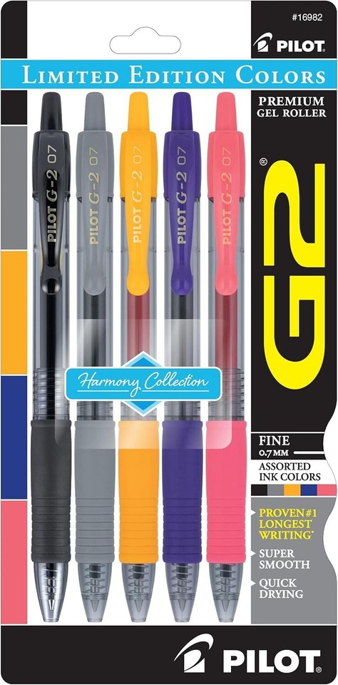 Limited Edition G2 Harmony Gel Pens 0.7mm Fine Point, 5-Pack - Assorted ...