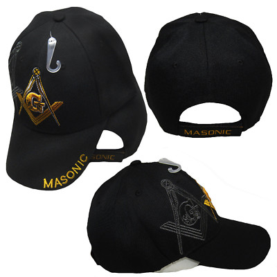Mason Masonic (Grey Shadow) Black / Gold Masonic Lodge Ball Cap Hat | eBay