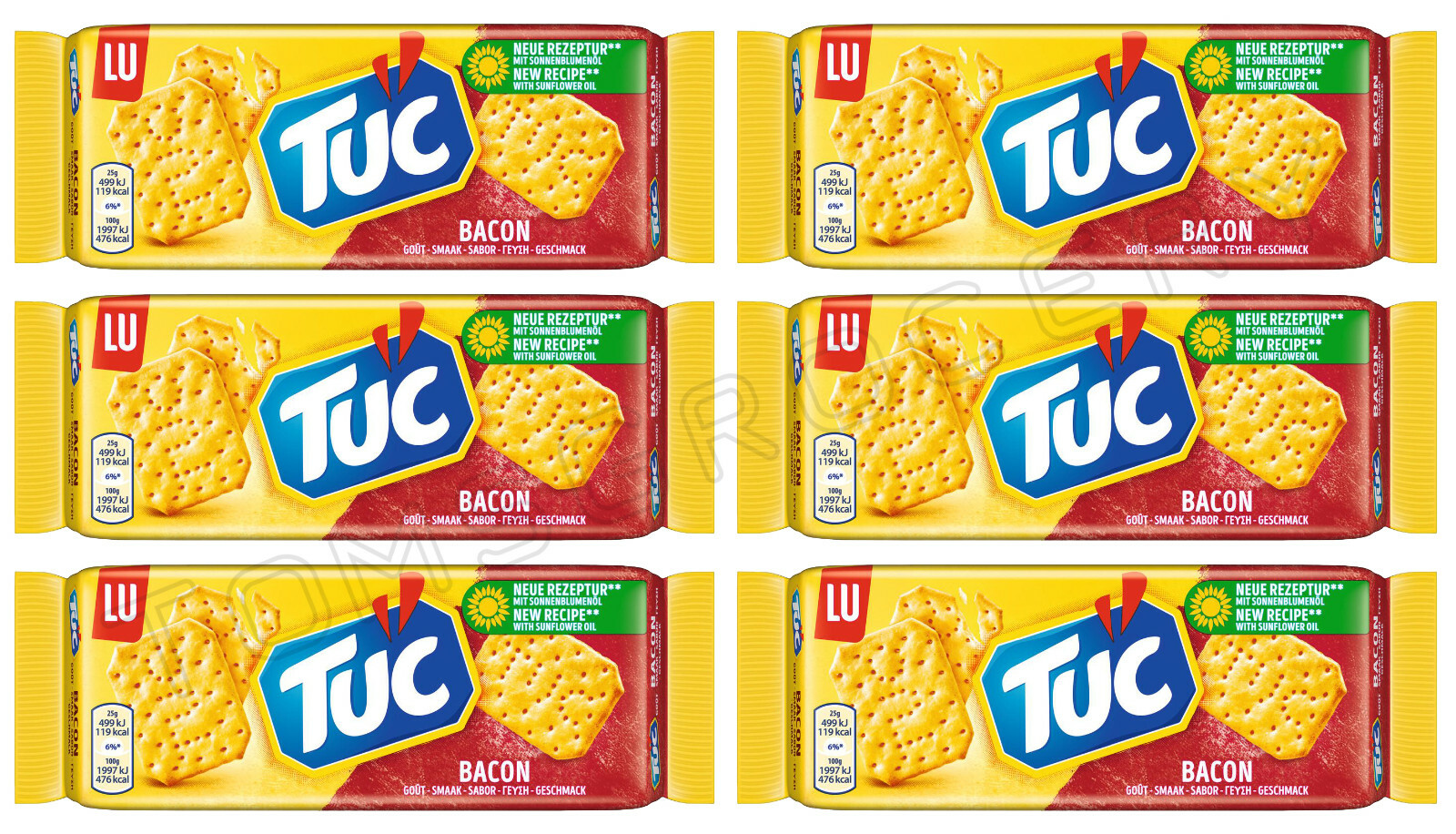 6 TUC BACON Flavor Crackers Pretzels Crisps Beer Snacks 100g 3.5oz ...
