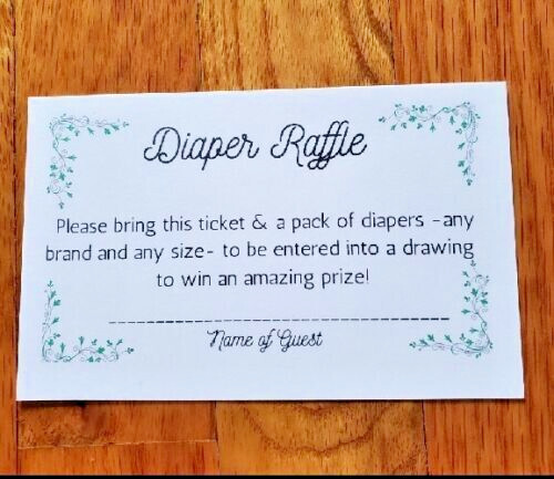 Diaper Raffle Wording On Invitation