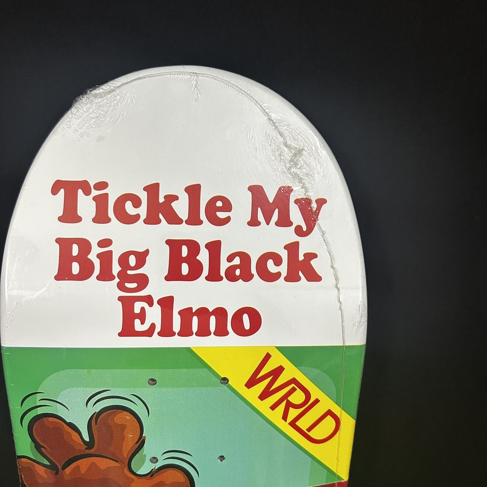 Rare World Industries Skateboard Deck Vtg Black Elmo LTD 8.25 New In ...