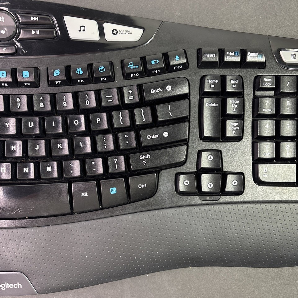 Logitech K350 Wave Keyboard Black Wireless Ergonomic NO USB Receiver ...