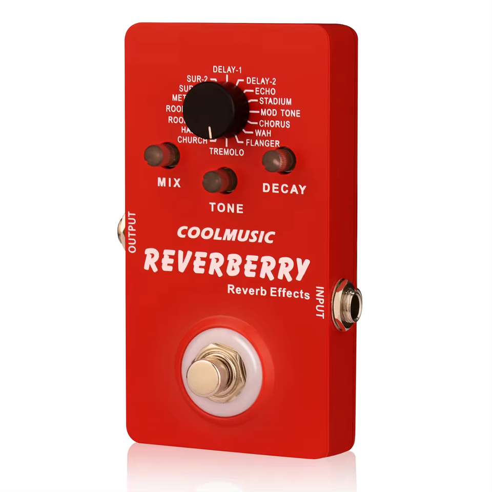 Coolmusic Reverberry Digital Reverb Guitar Pedal - 16 Reverb Modes - US ...