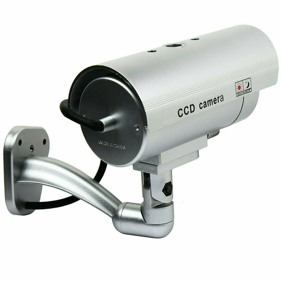 IR Bullet Fake Dummy Surveillance Security Camera CCTV & Flashing ...
