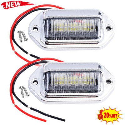Universal LED License Plate Tag Light Lamp White For Truck SUV-Trailer ...