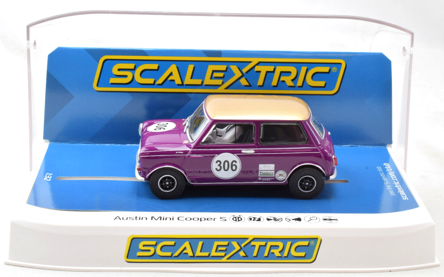 Scalextric Austin Mini Cooper S - Jo Polley W/ Lights 1/32 Slot Car ...