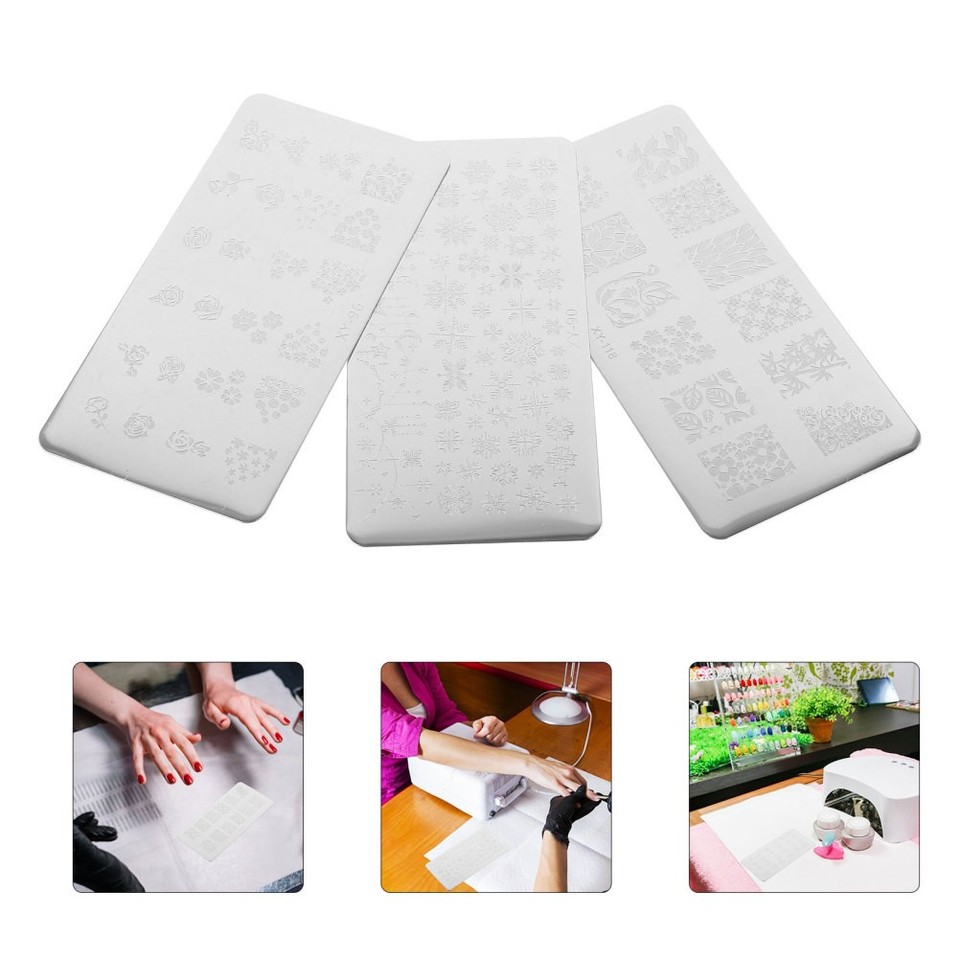 3pcs Manicure Templates Nail Art Stamps Fashionable Nail Templates ...