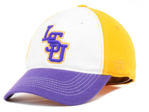 LSU TIGERS NCAA White Gold Purple Flex fit Cap Hat one size fits most ...