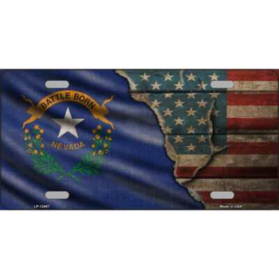 Nevada/American Flag Novelty Metal License Plate Tag LP-12407 | eBay