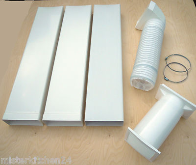 150er Abluft-Set für Küche 3m Flachkanal 22x9cm und Teleskop ...