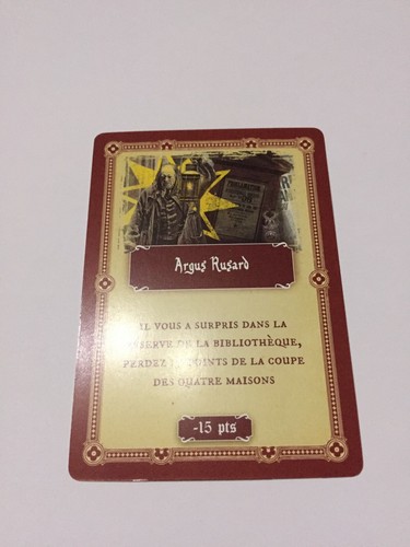 CARTE ACTION ARGUS RUSARD JEU DE SOCIETE HARRY POTTER UNE ANNEE A ...