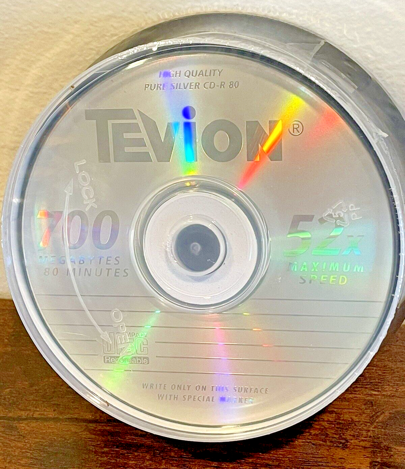 CD-R Blank TEVION Recordable Discs 25 PACK 52X 700MB 80 Min Media NEW ...