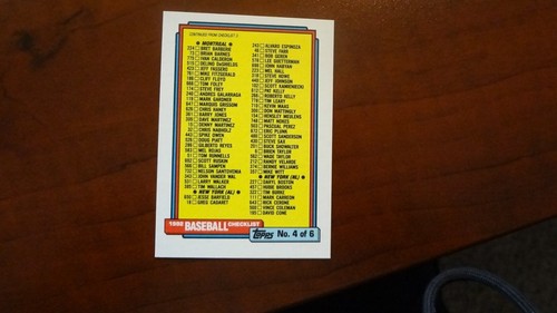 1992 TOPPS CHECKLIST # 4 OF 6 #527 BASEBALL CARD | eBay