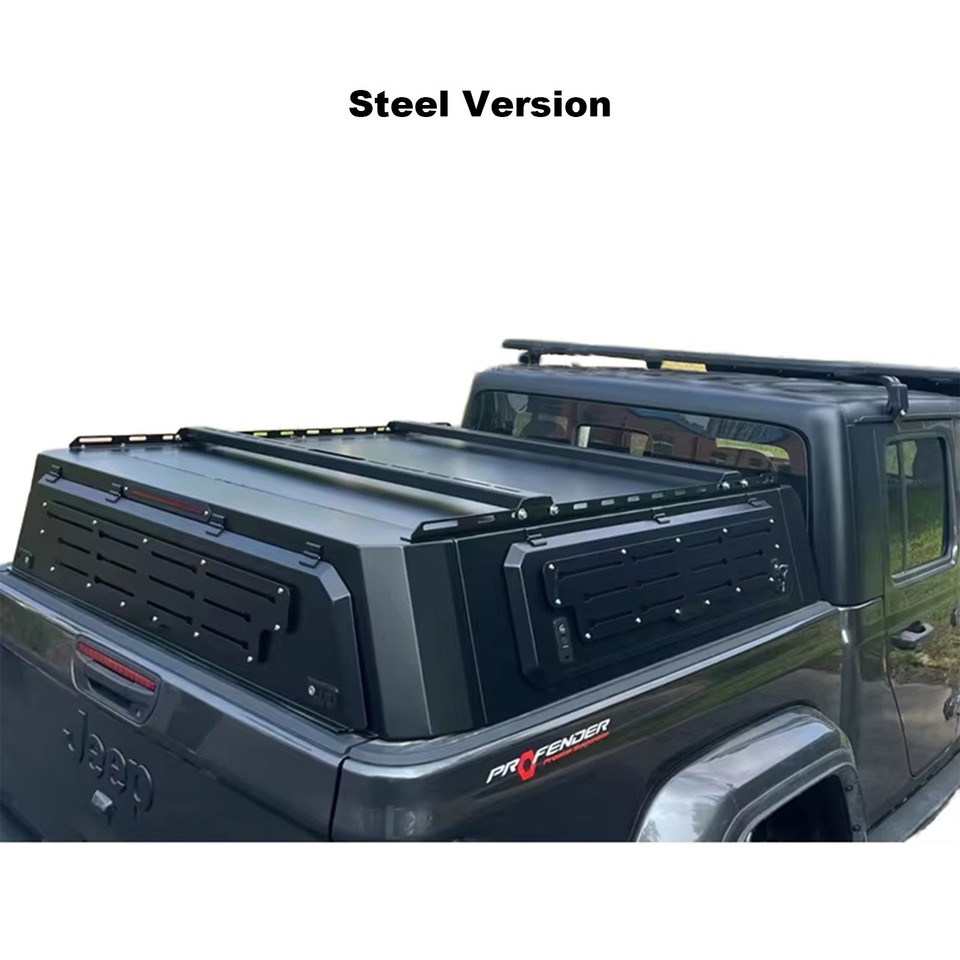 Jeep Gladiator Low Profile Aluminum Truck Cap Topper w/ Cross Bars | eBay