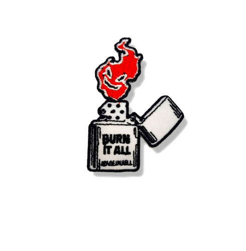 Burn it All Gasoline Lighter Patch Heat Adhesive Ironing Clothes | eBay