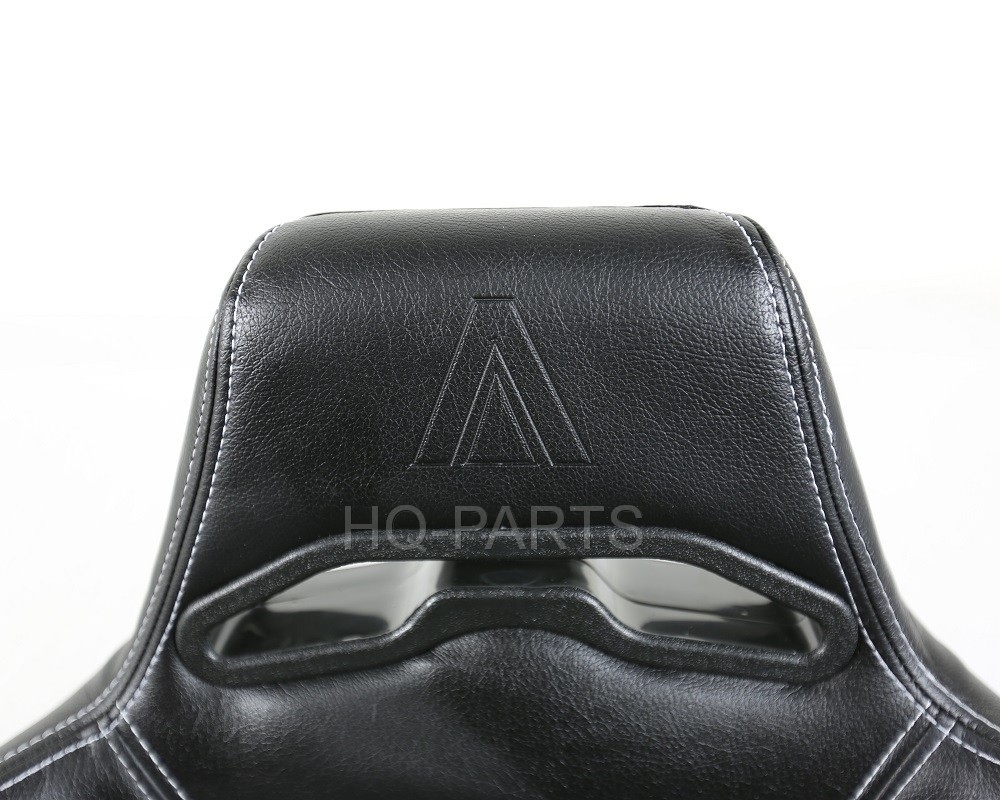 2 X TANAKA BLACK PVC LEATHER RACING SEATS RECLINABLE + DIAMOND STITCH ...