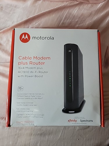 Motorola MG7550 16X4 Cable Modem & AC1900 WiFi Router Combo W/ Power ...