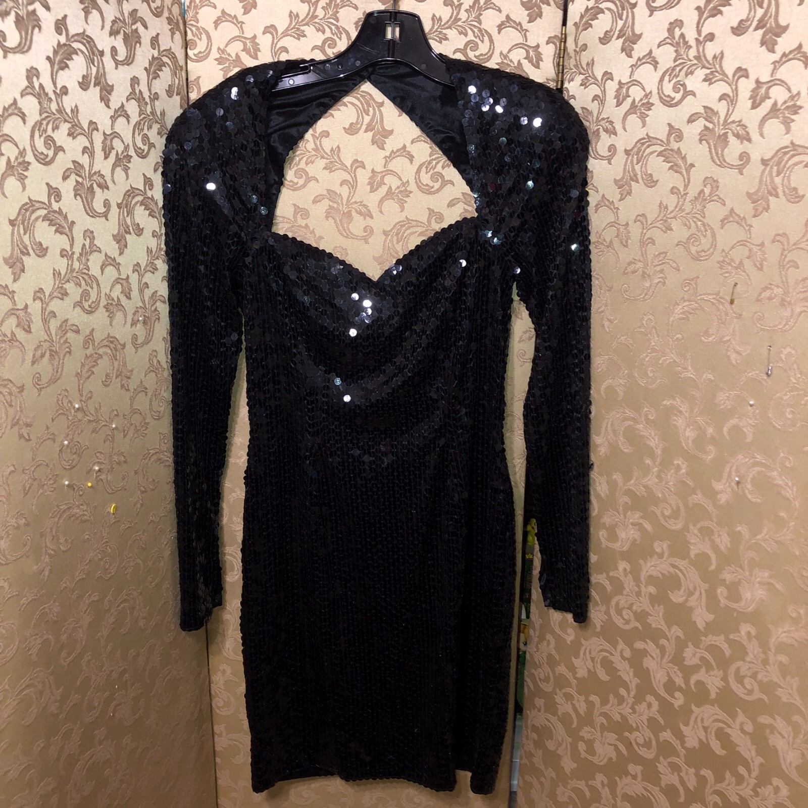 Cache Vintage 80s Black Sheath Sequin Mini Dress Size… - Gem