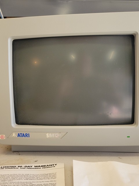 Atari SM124 Computer CRT Monitor Monochrome Display 1985 for sale ...