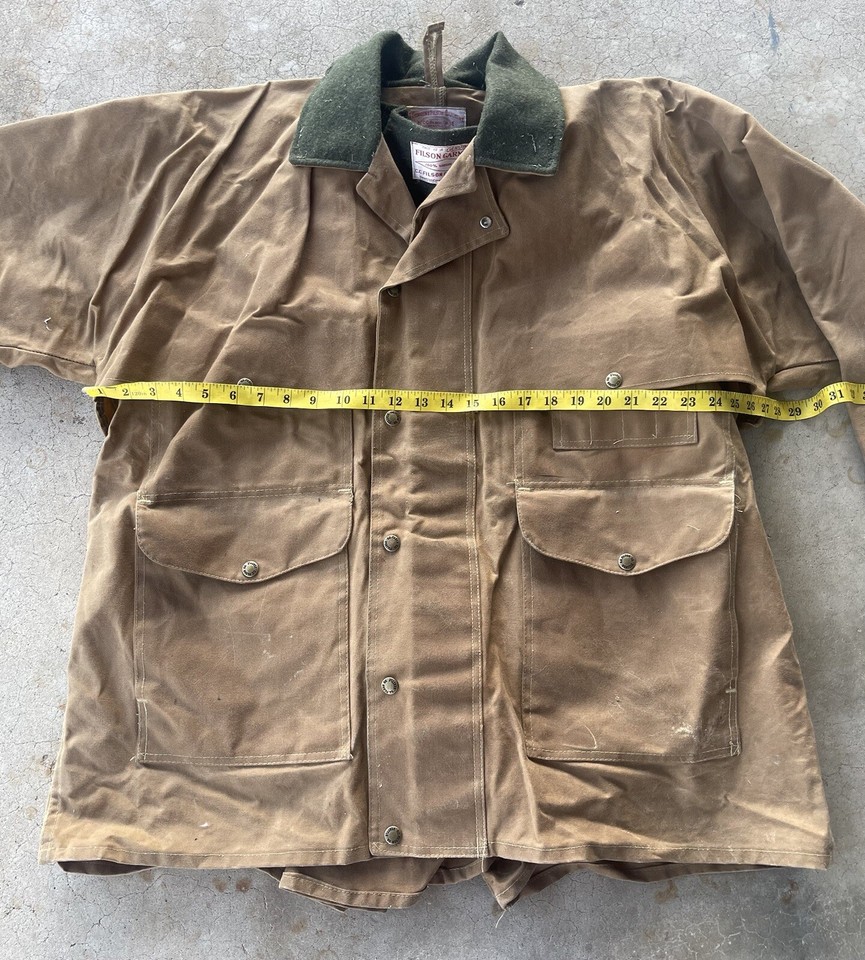Filson Garment Tin Cloth Waxed Field Chore Jacket XL Virgin Wool Vest ...