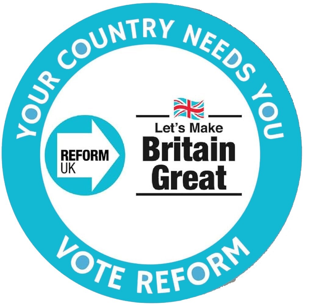 Reform UK Vinyl Sticker – 90x90mm x 2 Weatherproof Car Decal, Laptop ...