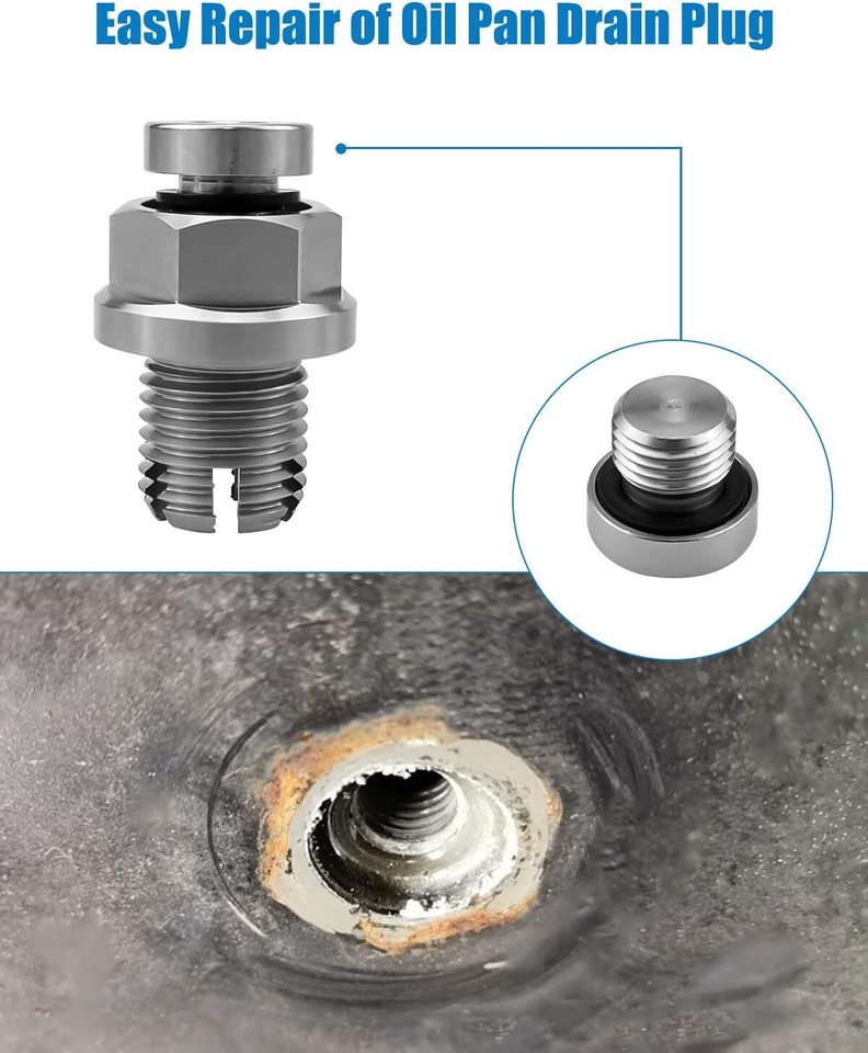 Oil Drain Plug Self-tapping Piggyback Stainless Steel Repair Kit M14.1 ...