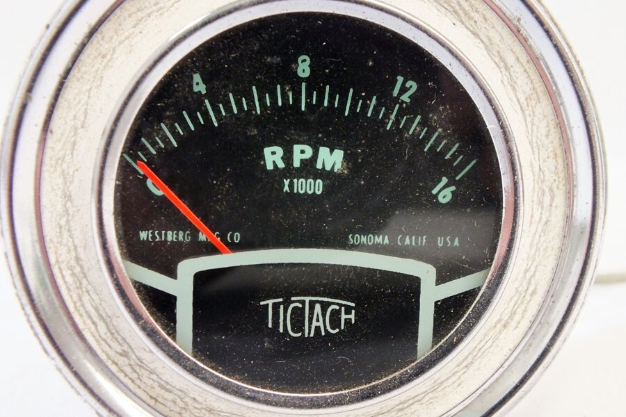 Vtg Westach TicTach Tach 16K Tachometer 2.5" Small Chrome Case ...