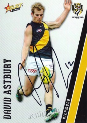 Signed 2015 RICHMOND TIGERS AFL Card DAVID ASTBURY | eBay Australia