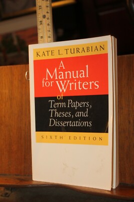 1996 Kate L. Turabian A Manual For Writers Term Papers Theses ...