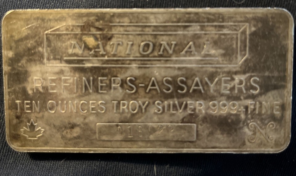 Vintage National Refiners-Assayers 10 oz Silver Bar | eBay