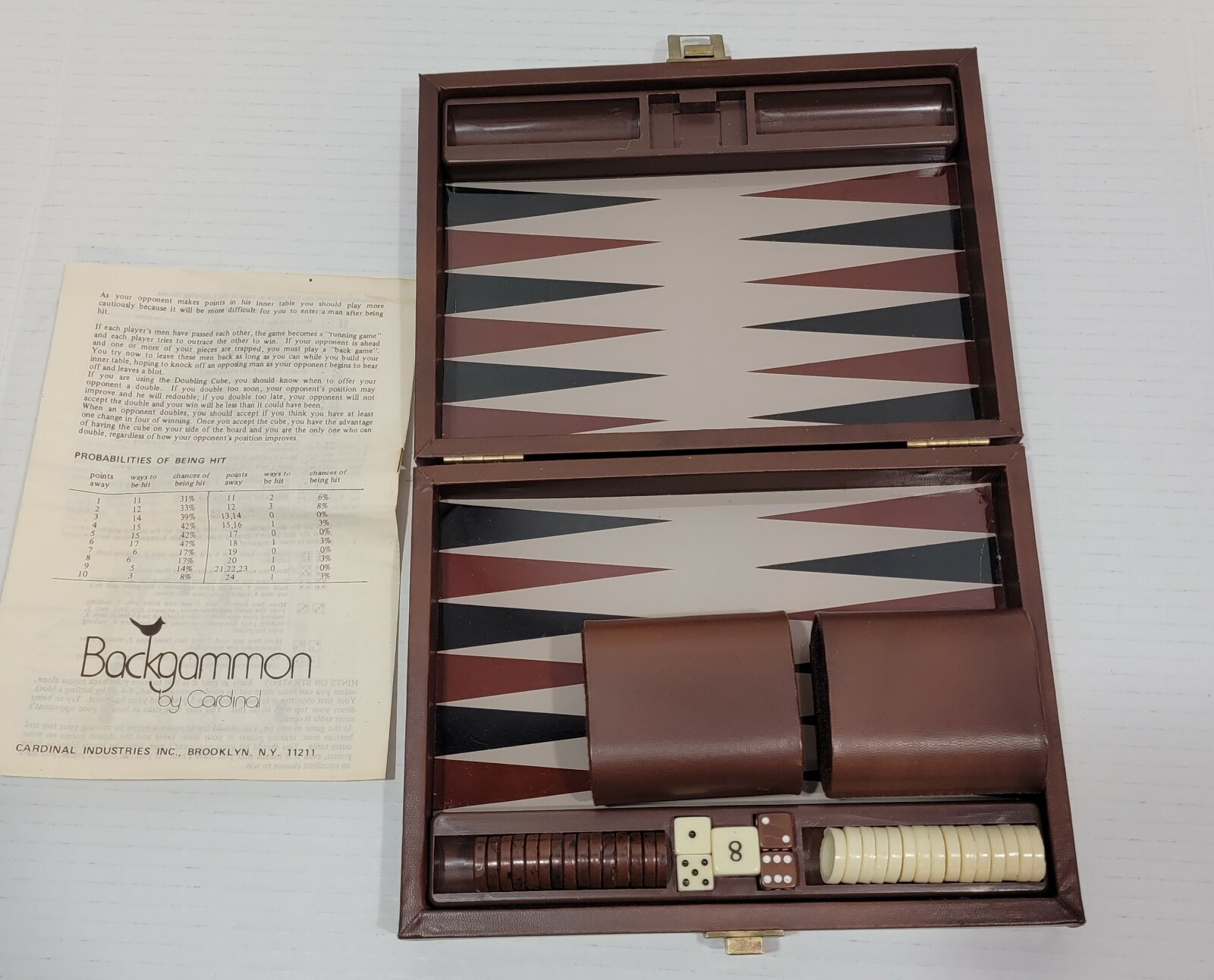 VINTAGE Cardinal Backgammon Set/Cork Lining | eBay