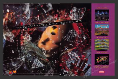 Street Racer Crash Test Dummy Video Game 1990s Print Advertisement 2 pg ...