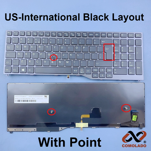 US-Int Keyboard For fujistu Lifebook U757 U758 U759 E558 E559 E458 E459 ...