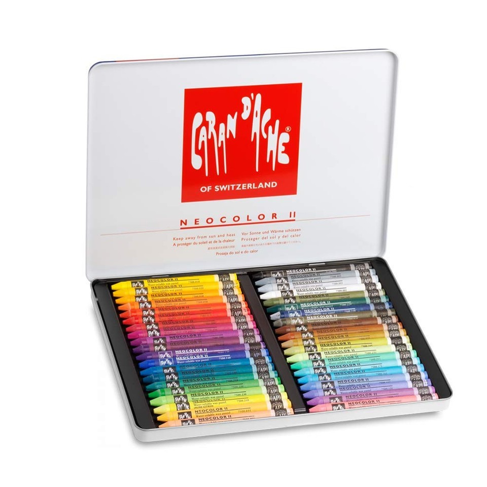 Caran d'Ache Neocolor II AQUARELLE Water-Soluble Pastels 40 Colors 7500 ...