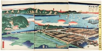 Ukiyo-e Nishiki-e Bushu Kanagawa Yokohama scenery | eBay