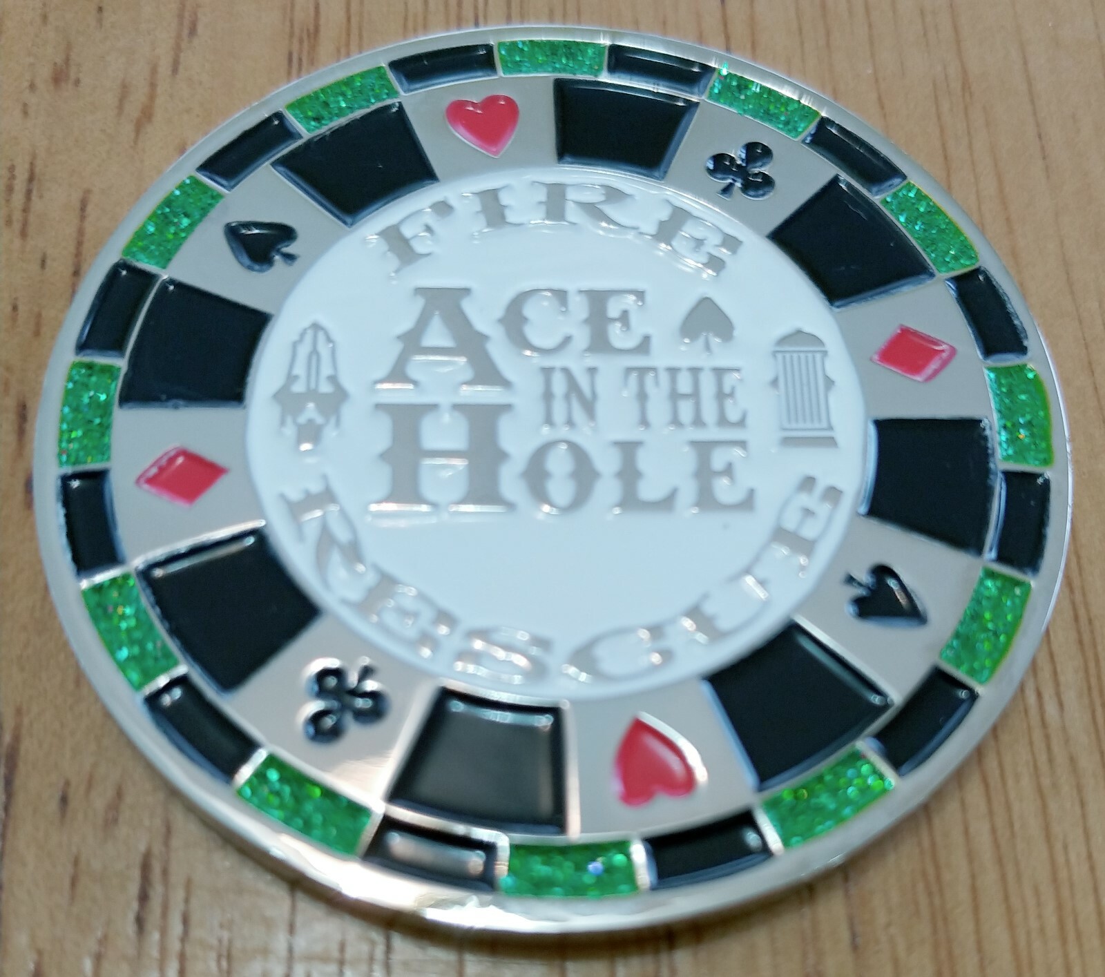 Firefighter Poker Chip Challenge Coin - GREEN CHIP VERSION | eBay