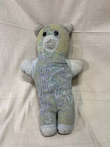 VTG 80s Jeanjer Denim Jean Teddy Bear Retro Upcycled Rag Doll Toy V5563 ...