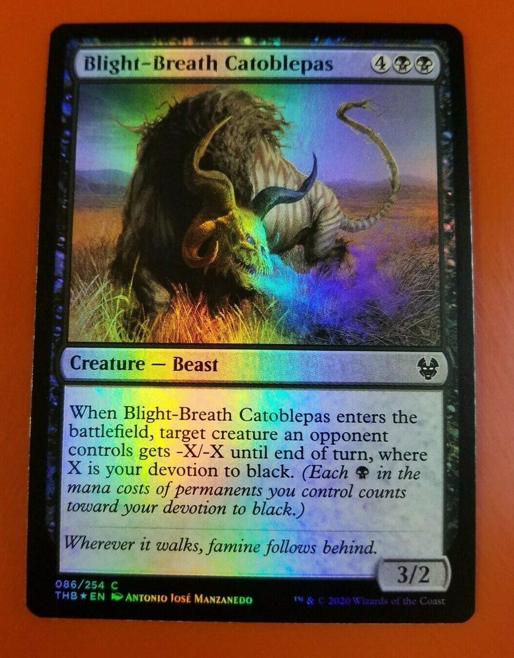 1x Blight-Breath Catoblepas | FOIL | Theros Beyond Death | MTG Magic ...