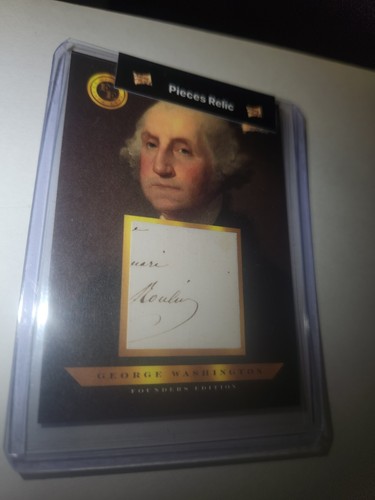 George Washington Handwritten Authentic Relic Card, Piece Of The Past ...