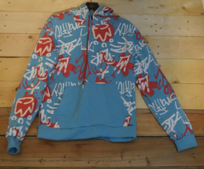 Switch Remarkable Hoodie Large Mens Blue Red Graffiti AOP Limited ...