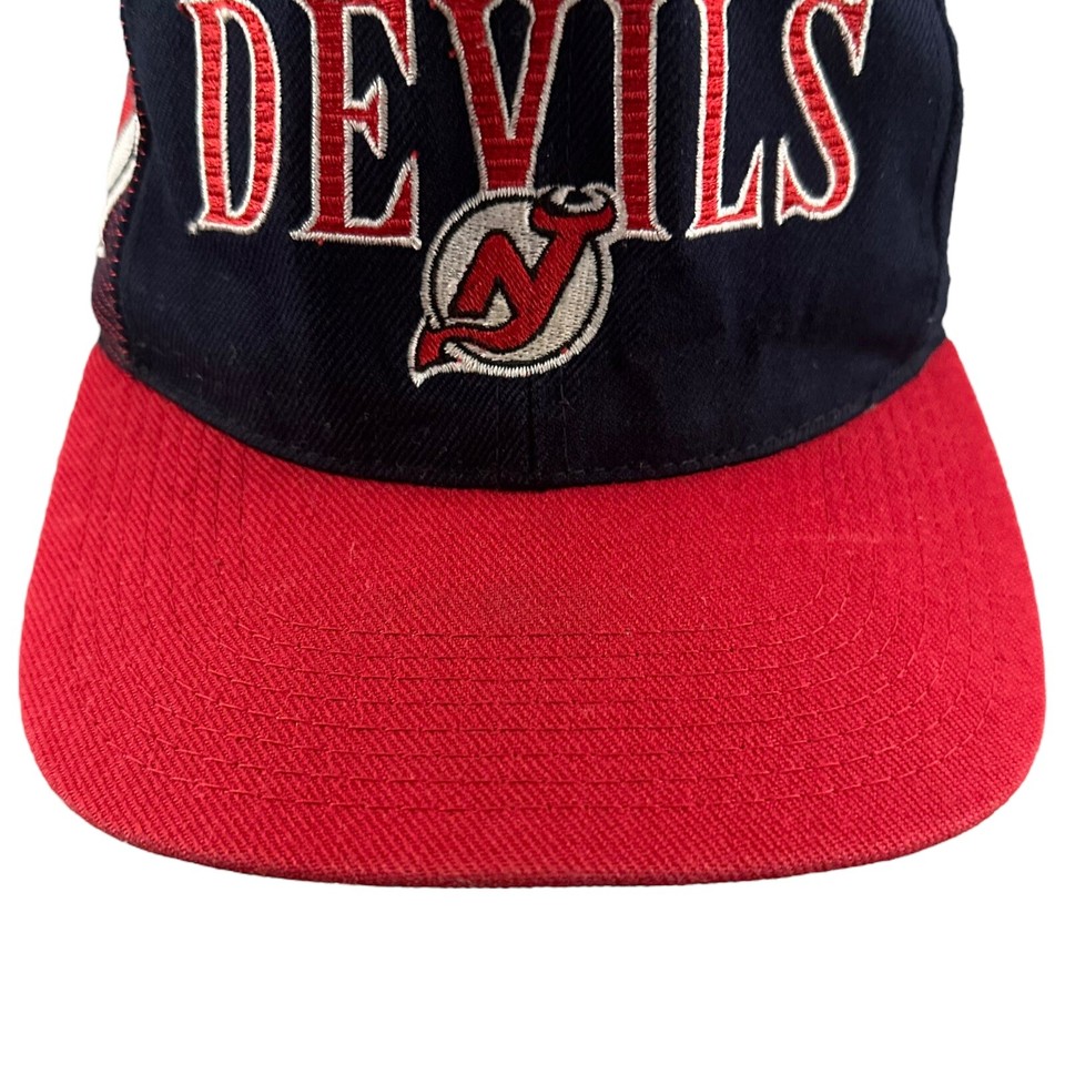 Vintage New Jersey Devils Mens Hat Cap Blue Red SnapBack Sports ...