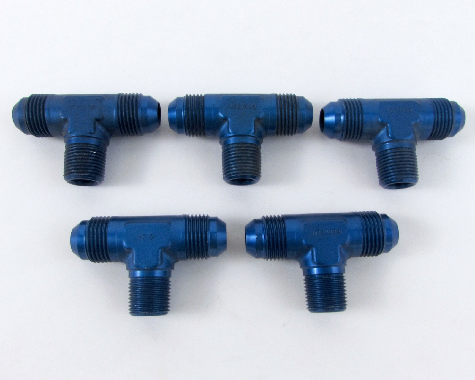 Lot of (5) MS20825 Tee Fitting Blue Anodized Flare & NPT | eBay